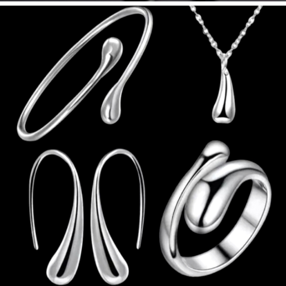Jewelry | 4 Pc Sterling Silver Plated Jewelry Set Elegant Gift Also ...